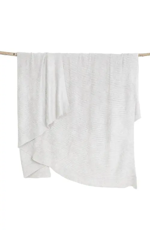 Barefoot Dreams Cozychic Light Ribbed Throw - Pearl