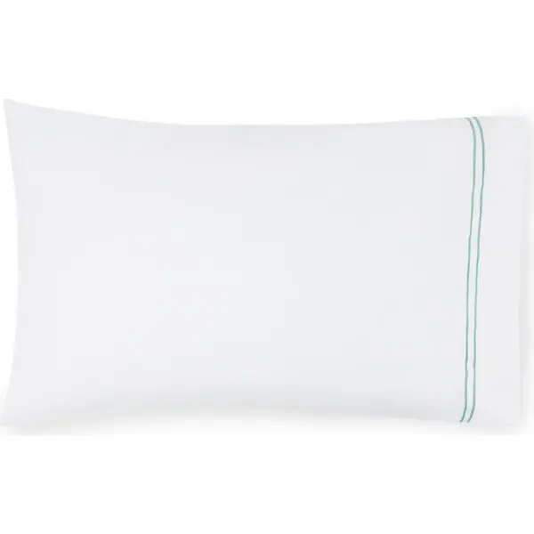 SFERRA Grande Hotel Pillowcase - White/aqua