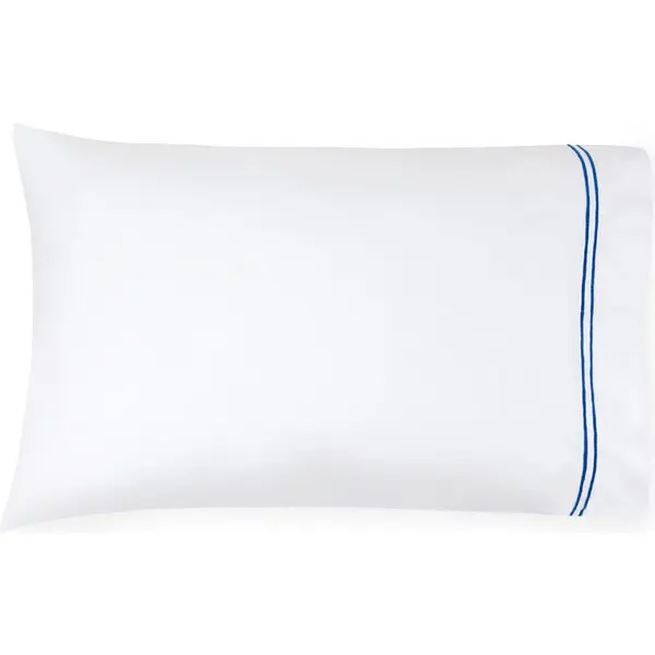 SFERRA Grande Hotel Pillowcase - White/cornflower