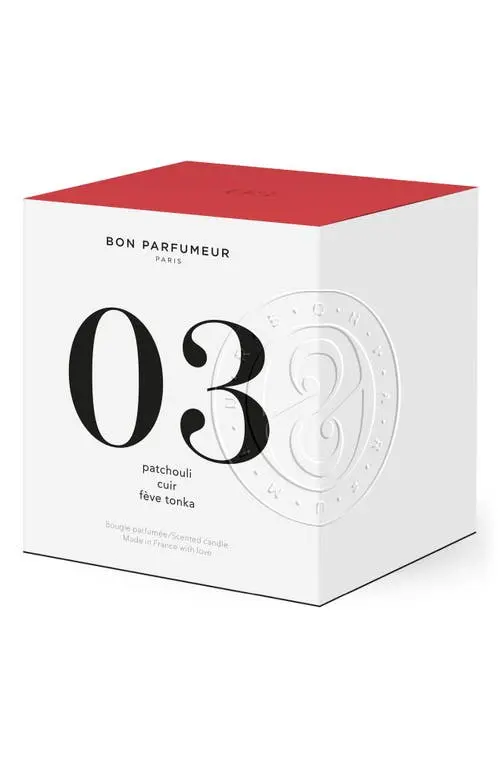 BON PARFUMEUR Candle 03 Patchouli, Leather & Tonka Bean Scented Candle