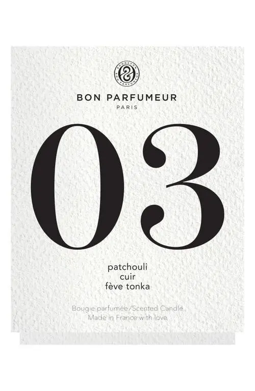 BON PARFUMEUR Candle 03 Patchouli, Leather & Tonka Bean Scented Candle
