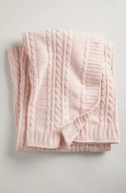 Nordstrom Cable Knit Baby Blanket - Pink Lotus