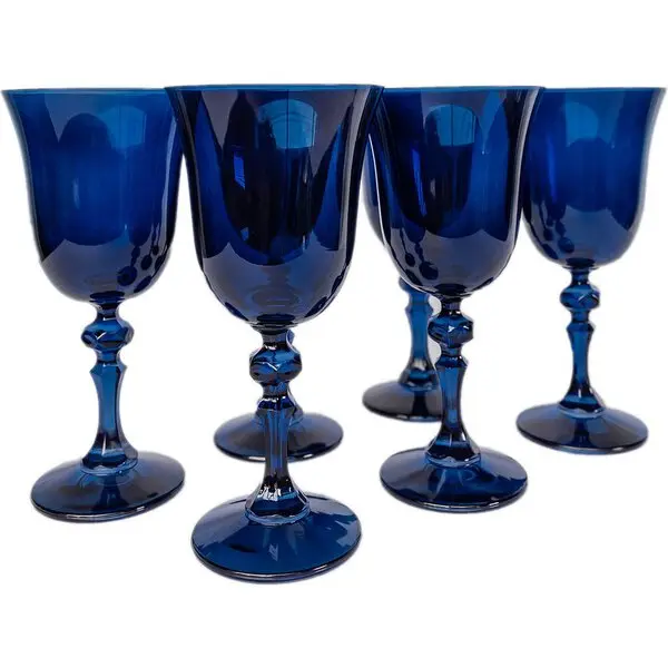 ESTELLE COLORED GLASS Set Of 6 Regal Goblets