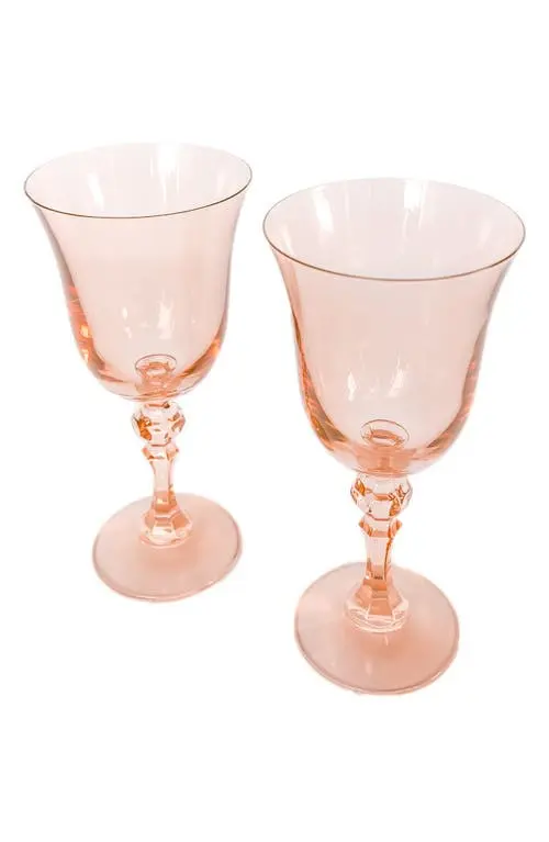 ESTELLE COLORED GLASS Set Of 2 Regal Goblets - Blush Pink