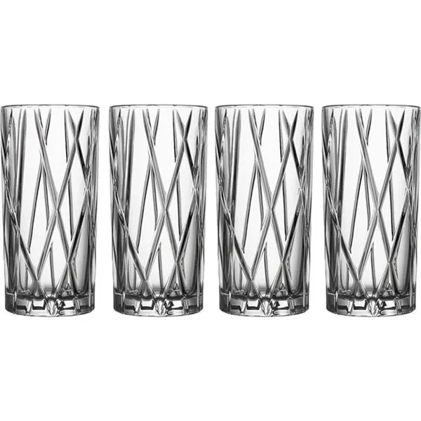 ORREFORS City Set Of 4 Crystal Highball Glasses - Clear