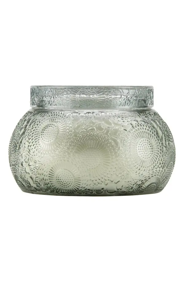 Voluspa Japonica Chawan Bowl Two-wick Embossed Glass Candle