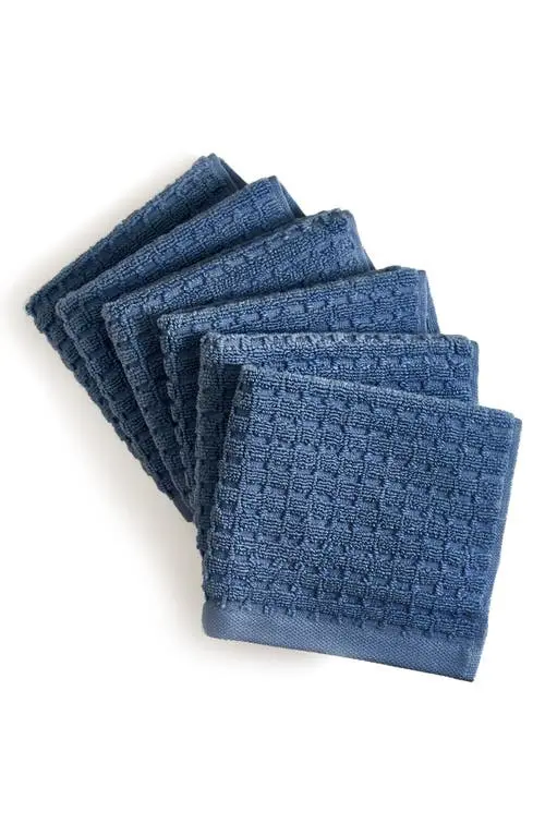 Dkny Quick Dry 6-pack Cotton Washcloths - Denim