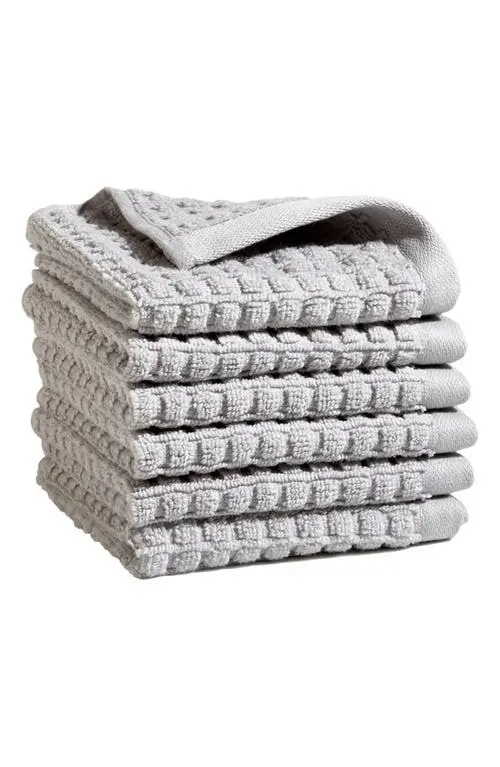 Dkny Quick Dry 6-pack Cotton Washcloths - Grey