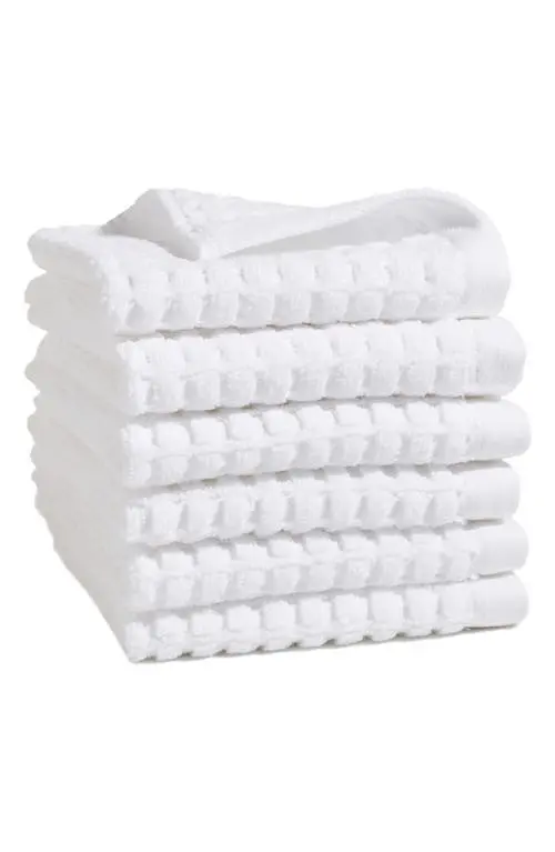 Dkny Quick Dry 6-pack Cotton Washcloths - White