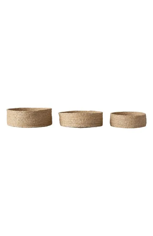 WILL & ATLAS Set Of 3 Round Jute Tabletop Baskets