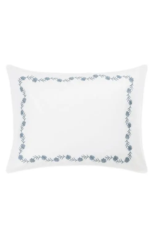 MATOUK Daphne Floral Embroidered Sham - Hazy Blue
