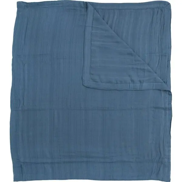 LITTLE UNICORN Deluxe Muslin Quilted Throw - Blue Dusk