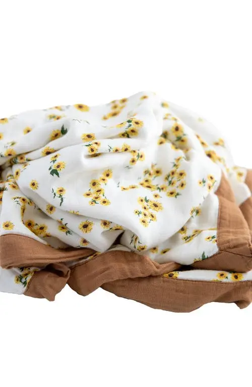 LITTLE UNICORN Deluxe Muslin Quilted Throw - Ditsy Sunflower