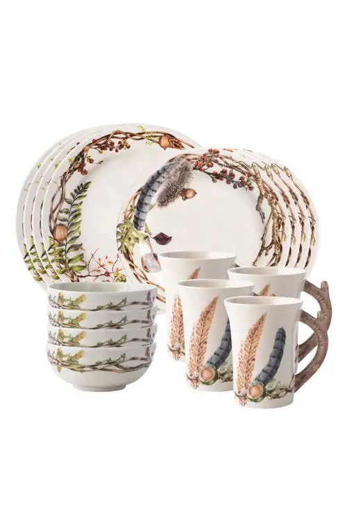 JULISKA Forest Walk 16-piece Ceramic Dinnerware Set - Caf Au Lait