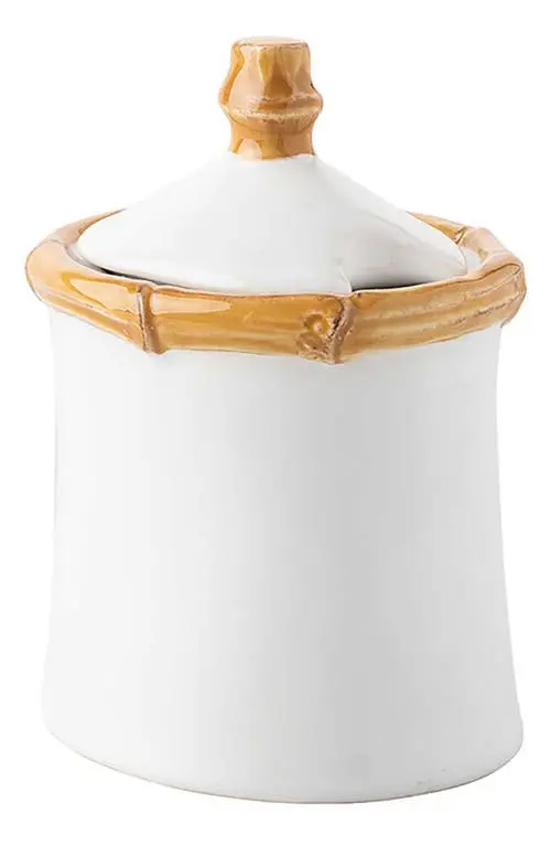 JULISKA Ceramic Sugar Bowl & Lid - Bamboo Natural