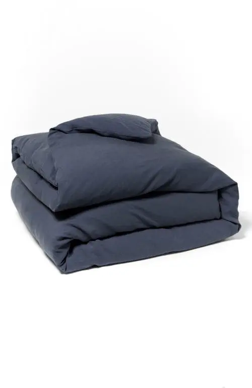 COYUCHI Relaxed Organic Linen Duvet Cover - Harbor Blue