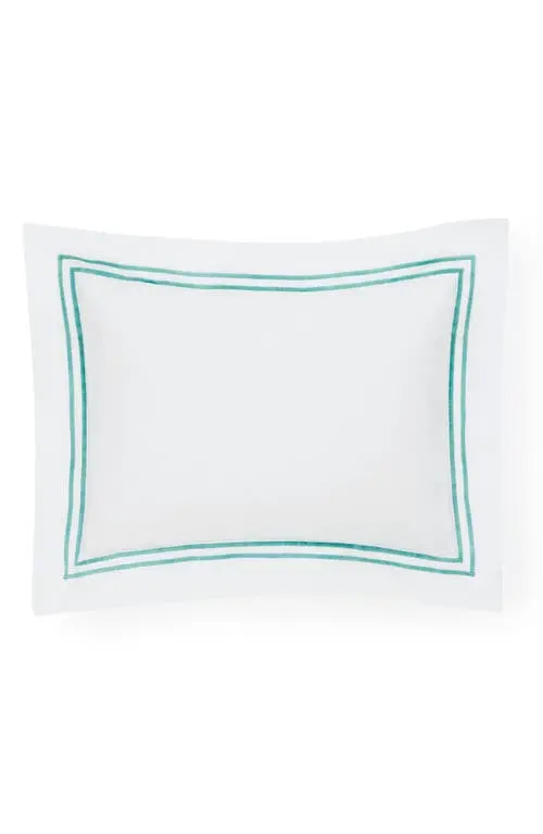 SFERRA Grande Hotel Boudoir Sham - White/ Aqua