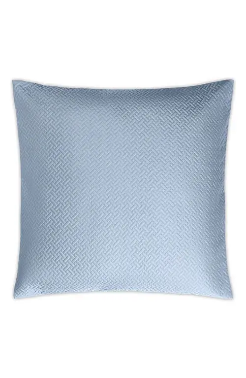 MATOUK Basket Weave Cotton Sateen Sham - Hazy Blue