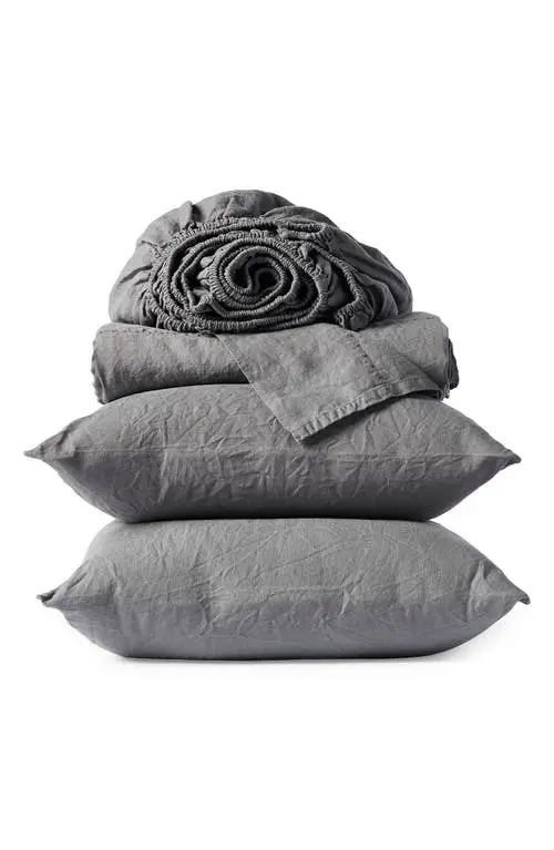 COYUCHI Relaxed Organic Linen Sheet Set - Slate