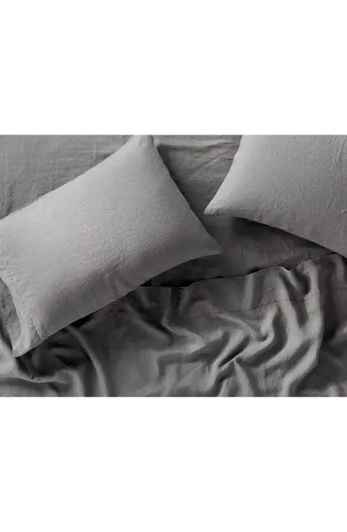 COYUCHI Relaxed Organic Linen Sheet Set - Slate