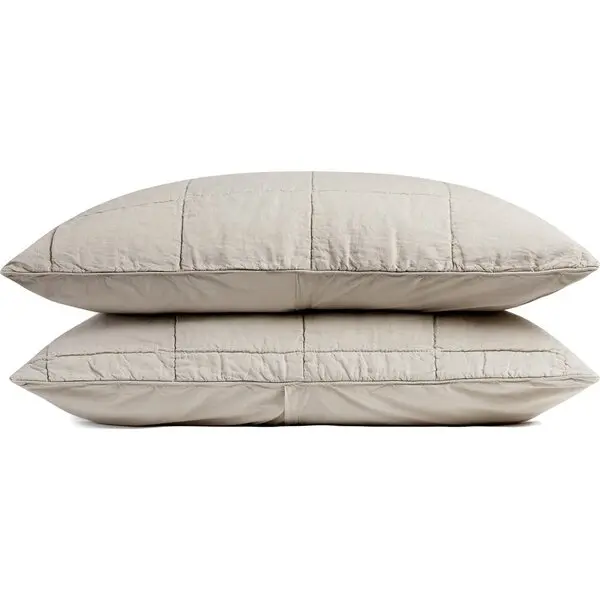 PARACHUTE Linen Box Quilted Sham Set - Bone