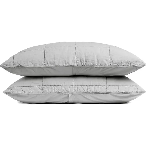 PARACHUTE Linen Box Quilted Sham Set - Fog