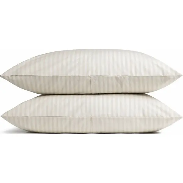 PARACHUTE Percale Pillowcases - Bone Stripe