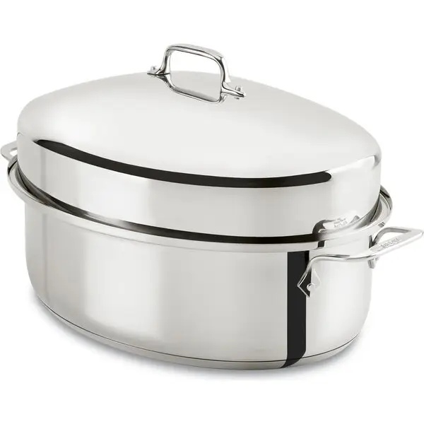 ALL-CLAD 10-quart Covered Oval Roaster & Lid - Silver