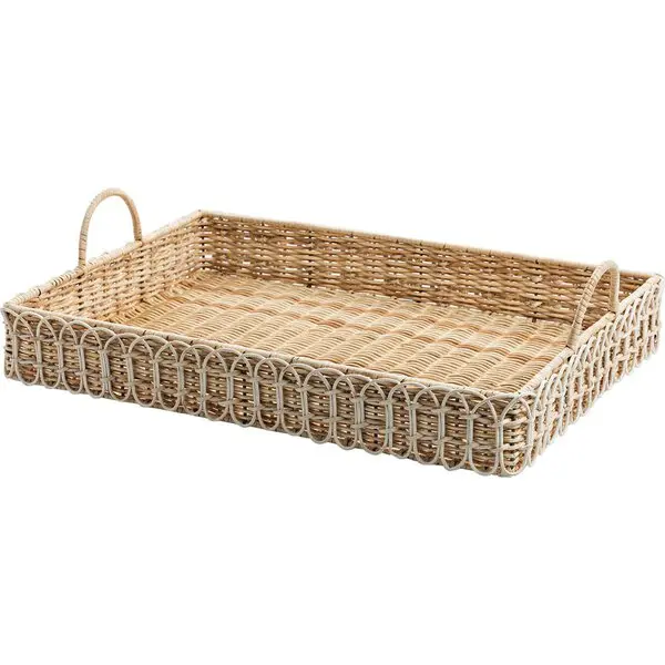 JULISKA Provence Rattan Tray - Whitewash