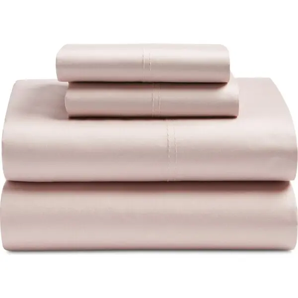 Nordstrom 400 Thread Count Organic Cotton Sateen Sheet Set - Pink Sepia