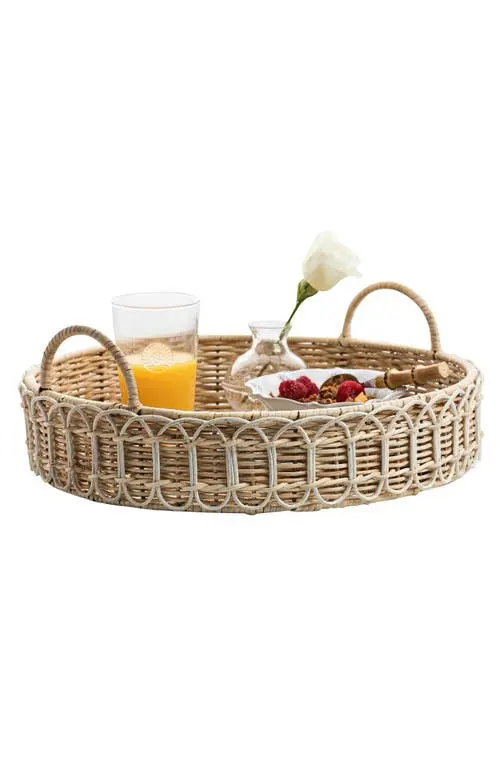 JULISKA Provence Round Rattan Serving Tray