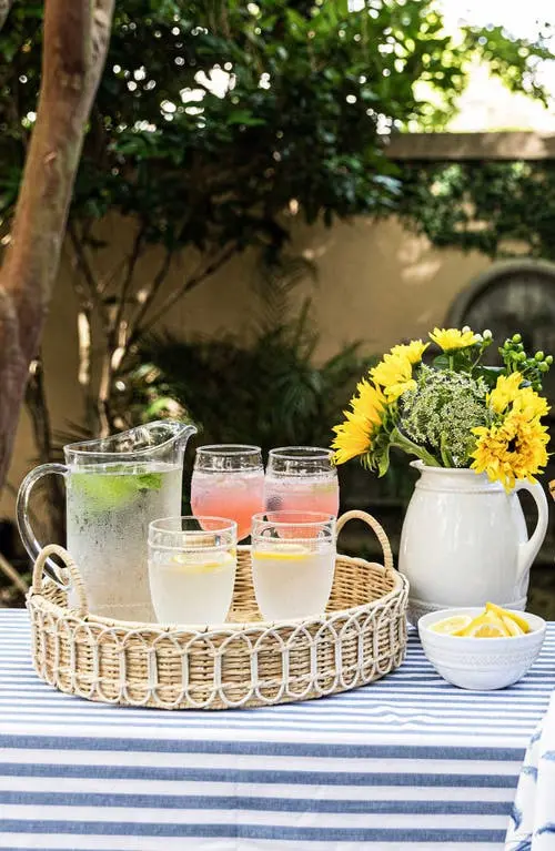 JULISKA Provence Round Rattan Serving Tray