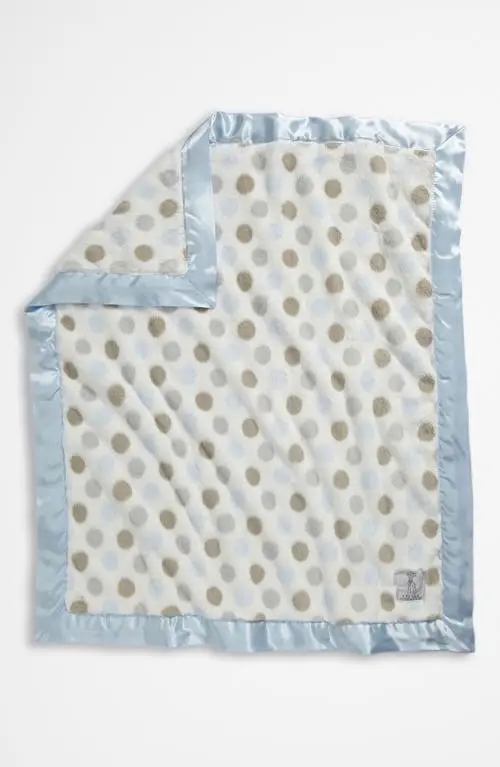 LITTLE GIRAFFE Luxe Dot Blanket - Blue