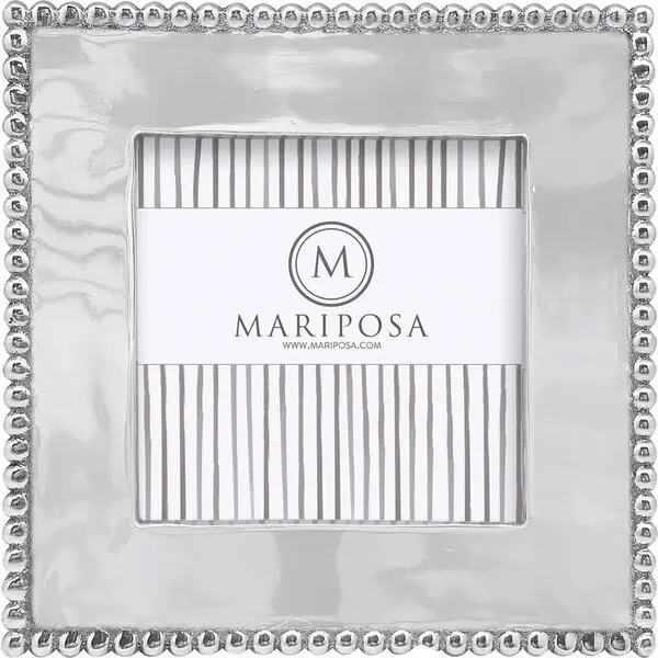 MARIPOSA Beaded Recycled Aluminum Picture Frame - Silver