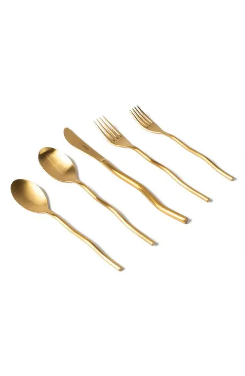 MISETTE Squiggle 5-piece Flatware Set - Matte Gold