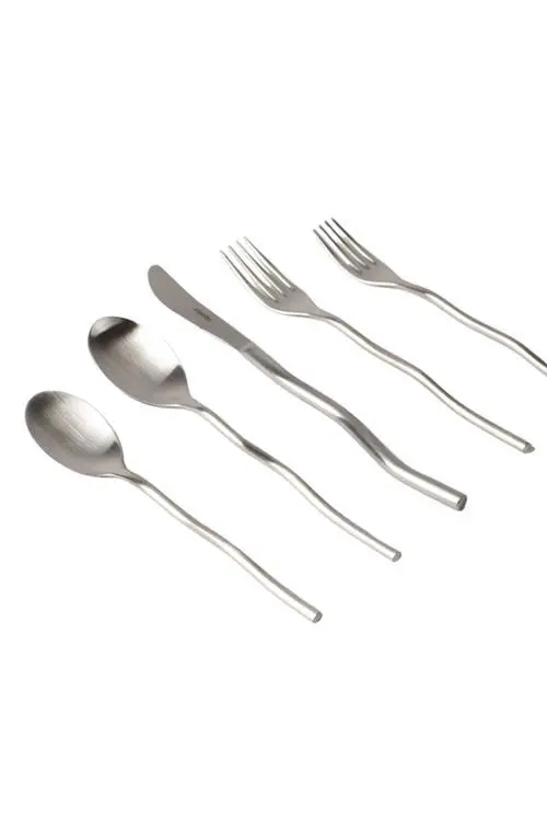 MISETTE Squiggle 5-piece Flatware Set - Matte Silver