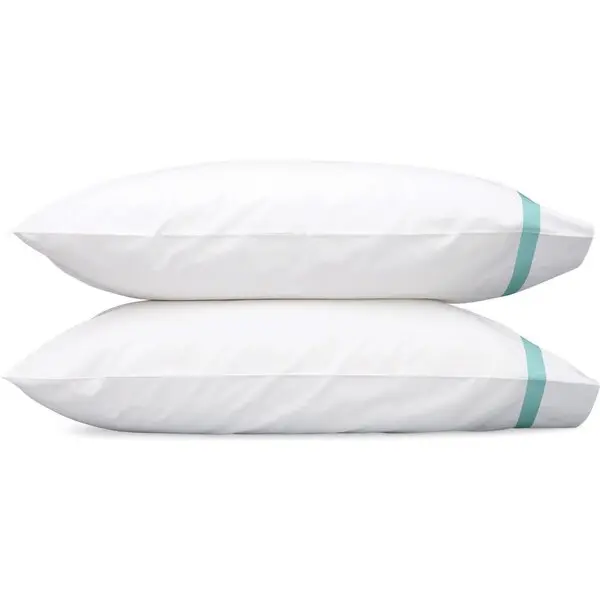 MATOUK Lowell 600 Thread Count Set Of 2 Pillowcases - Aquamarine