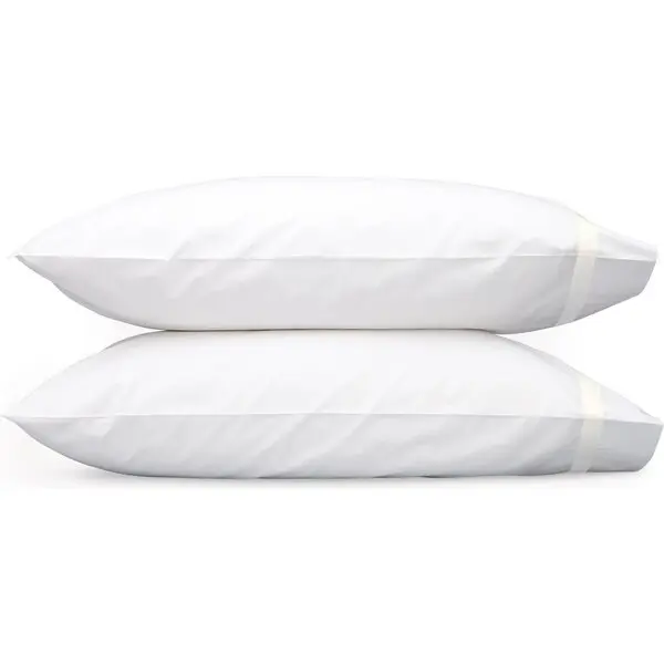 MATOUK Lowell 600 Thread Count Set Of 2 Pillowcases - Ivory