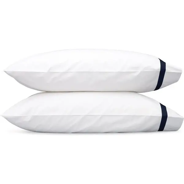 MATOUK Lowell 600 Thread Count Set Of 2 Pillowcases - Navy
