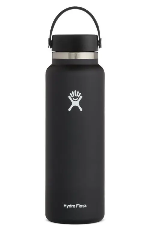 HYDRO FLASK 40-ounce Wide Mouth Cap Water Bottle - Black