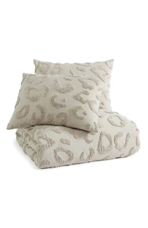 PERI HOME Chenille Leopard Duvet Cover & Sham Set - Linen