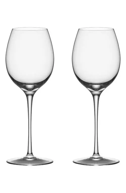 ORREFORS Set Of 2 Premier Riesling Zinfandel Wine Glasses - Clear