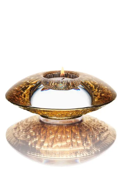 ORREFORS Discus Crystal Votive - Gold