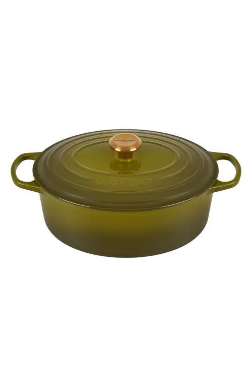 LE CREUSET Signature 6.75-quart Oval Enamel Cast Iron French/dutch Oven With Lid - Olive