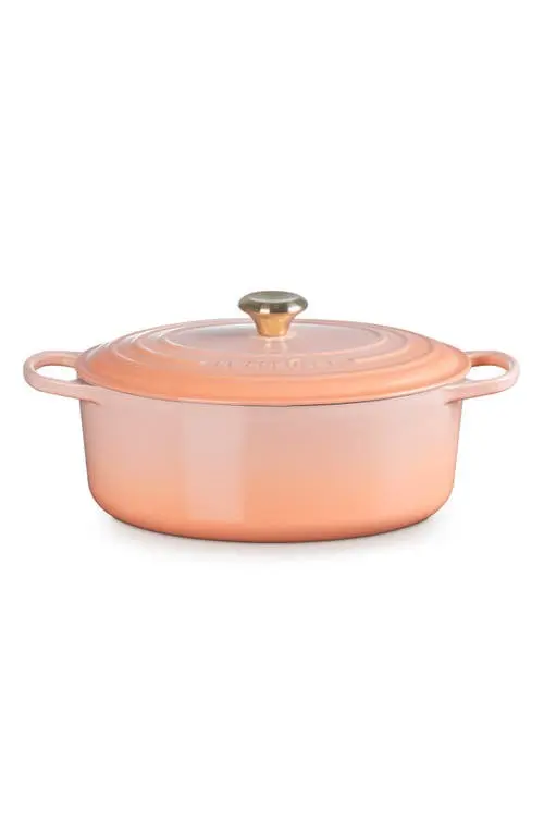 LE CREUSET Signature 6.75-quart Oval Enamel Cast Iron French/dutch Oven With Lid - Peche
