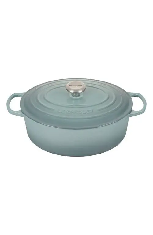 LE CREUSET Signature 6.75-quart Oval Enamel Cast Iron French/dutch Oven With Lid - Sea Salt