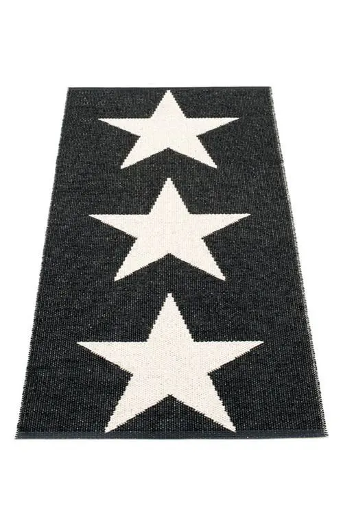 PAPPELINA Viggo Star Pattern Indoor/outdoor Rug - Black