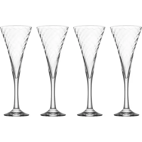 ORREFORS Helena Set Of 4 Champagne Flutes - No Color