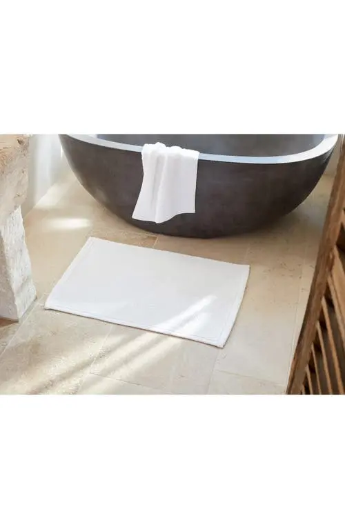 COYUCHI Pebbled Organic Cotton Bath Mat - Alpine White