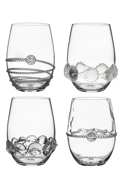 JULISKA Heritage Set Of 4 Assorted Stemless Wine Glasses - Clear